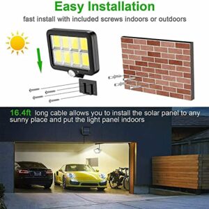 JHEUAYK 160 LEDs Solar Lights Outdoor Waterproof Path Lights, Solar Split Wall Light Garden Courtyard Human Body Induction Nigth Light with 16.5FT Cable