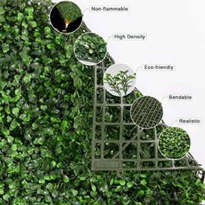 Grass Wall 6 PCS, 20''x20'' Artificial Boxwood Backdrop Panels Topiary Hedge Plant 4 Layers Faux Boxwood Decoration for Garden,Fence,Backyard,Background Wall (6, 20inch x 20 inch)