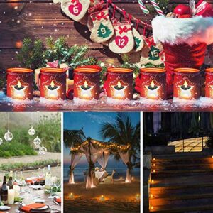 Solar Waterproof Tea Lights Candles,Autbye Warm White Flickering Flameless Electric Candle Lights,Romantic LED Pillar Candle Set for Wedding,Holiday,Garden,Outdoor Indoor Decoration(9 Pack)