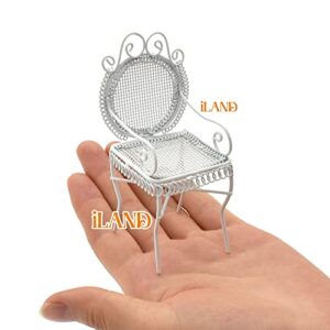 iLAND Fairy Garden Accessories Outdoor incl Swing, Table and Chairs w/Rose Vines, Dollhouse Furniture Set for Dollhouse Garden on 1/12 Scale (Elegant 16pcs)