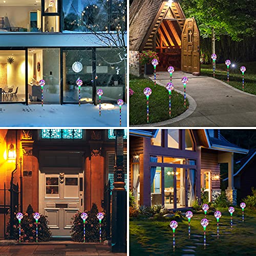 Anycosy Garden Globe Lights Solar Powered,Solar Pathway Lights Outdoor Garden,Waterproof Solar Powered Pathway Lights 3 Pack