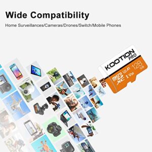 KOOTION 128GB Micro SD Card 128 gb Ultra Micro SDXC Memory U3 Card High Speed TF Card R Flash, U3, A1,V30, 128 GB