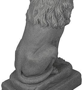 EMSCO Group Guardian Lion Statue – Natural Granite Appearance – Made of Resin – Lightweight – 28” Height