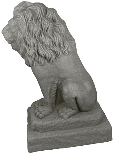 EMSCO Group Guardian Lion Statue – Natural Granite Appearance – Made of Resin – Lightweight – 28” Height