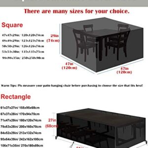 UCARE Patio Table Cover Rectangular Waterproof 210D Oxford Protection Garden Table Covers Dustproof Patio Furniture Covers for Garden Outdoor Indoor (84x52x29in/ 213x132x74cm)