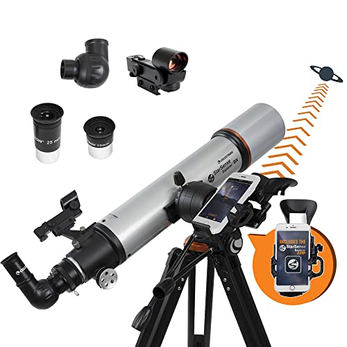 Celestron – StarSense Explorer DX 102AZ Smartphone App-Enabled Telescope – Works with StarSense App to Help You Find Stars, Planets & More – 102mm Refractor – iPhone/Android Compatible