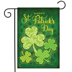 briarwood lane lucky shamrocks st patricks day garden flag – 12.5″ x 18″ – irish garden flag – celtic garden flag – saint patricks day garden flag – celtic shamrock garden flag – irish flag