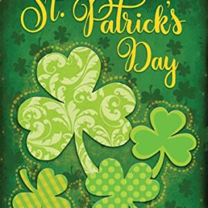 Briarwood Lane Lucky Shamrocks St Patricks Day Garden Flag - 12.5" x 18" - Irish Garden Flag - Celtic Garden Flag - Saint Patricks Day Garden Flag - Celtic Shamrock Garden Flag - Irish Flag