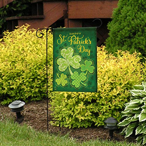 Briarwood Lane Lucky Shamrocks St Patricks Day Garden Flag - 12.5" x 18" - Irish Garden Flag - Celtic Garden Flag - Saint Patricks Day Garden Flag - Celtic Shamrock Garden Flag - Irish Flag