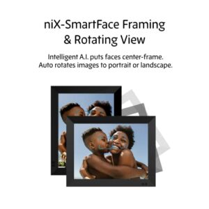 Nixplay 15 inch Smart Digital Photo Frame with WiFi (W15F) - Black - Unlimited Cloud Photo Storage - Share Photos and Videos Instantly via Email or App - Preload Content