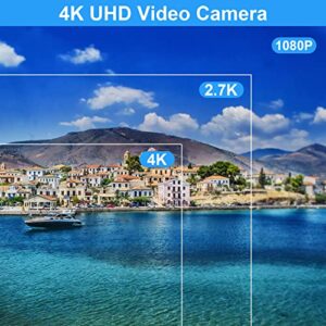 Video Camera 4K Camcorder 56MP Video with Wireless Microphone 16× Digital Zoom Digital Camera YouTube Camera 3’’ Touch Screen with 2.4G Remote Control, 32G SD Card