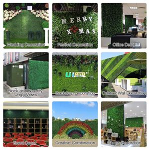 ULAND Artificial Hedges Panels, 6pcs 20"x20" Boxwood Greenery Ivy Privacy Fence Screening, Home Garden Outdoor Wall Decoration