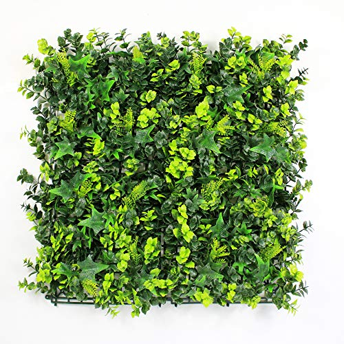 ULAND Artificial Hedges Panels, 6pcs 20"x20" Boxwood Greenery Ivy Privacy Fence Screening, Home Garden Outdoor Wall Decoration