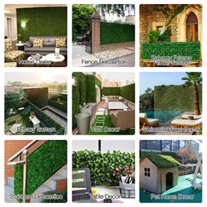 ULAND Artificial Hedges Panels, 6pcs 20"x20" Boxwood Greenery Ivy Privacy Fence Screening, Home Garden Outdoor Wall Decoration