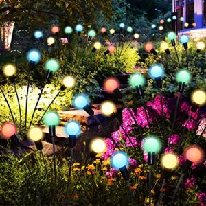 edsly solar garden lights, new upgraded solar firefly lights outdoor waterproof, 8led solar outdoor lights decorative, multi-color solar swaying lights starburst lights for yard patio pathway