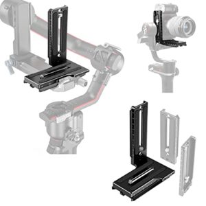 eaxanpic aluminum l bracket vertical horizontal switching quick release plate for dji ronin rs2 rsc2 zhiyun weebill-s gimbal stabilizer tripod monopod and slrs