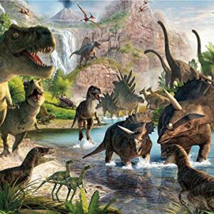 Qian Dinosaur Photography Background 3D Dinosaur Photo Studio Props Booth Birthday Party Decoration Backdrops 7x5ft