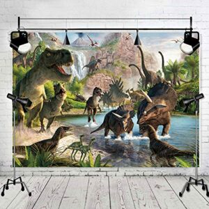 Qian Dinosaur Photography Background 3D Dinosaur Photo Studio Props Booth Birthday Party Decoration Backdrops 7x5ft