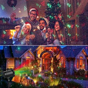 Christmas Laser Lights Outdoor, Christmas Projector Lights Landscape Spotlight Red and Green Star Show with Christmas Decorative Lighting for Bedroom Indoor Outdoor Garden Patio Wall