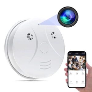 hidden camera smoke detector wifi spy camera hidden cameras hd 1080p wireless small nanny cam with night vision and motion detection for home surveillance security cameras indoor wireless