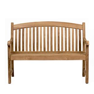 amazonia newcastle patio bench | made of real teak | ideal for outdoors and indoors, 48lx26wx35h, light brown