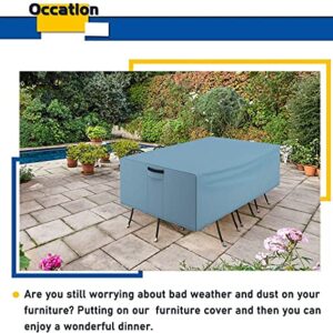 MUTUSHI Patio Furniture Cover, Waterproof Patio Table Cover, 74" L x 47" W x 28" H, 600D Durable Oxford,Patio Table Cover, Waterproof Patio Covers for Table Set -Twilight Blue