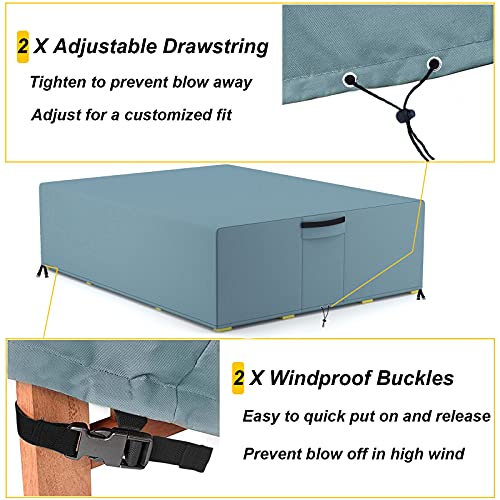 MUTUSHI Patio Furniture Cover, Waterproof Patio Table Cover, 74" L x 47" W x 28" H, 600D Durable Oxford,Patio Table Cover, Waterproof Patio Covers for Table Set -Twilight Blue