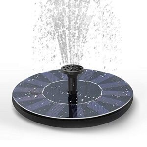 solar fountain water pump for bird bath, new upgraded mini solar powered fountain pump 1.5w free standing solar panel kit water fountain for garden, pond, pool, and outdoor