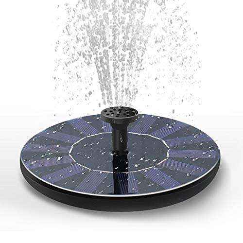 Solar Fountain Water Pump for Bird Bath, New Upgraded Mini Solar Powered Fountain Pump 1.5W Free Standing Solar Panel Kit Water Fountain for Garden, Pond, Pool, and Outdoor