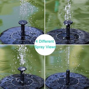 Solar Fountain Water Pump for Bird Bath, New Upgraded Mini Solar Powered Fountain Pump 1.5W Free Standing Solar Panel Kit Water Fountain for Garden, Pond, Pool, and Outdoor