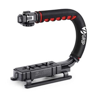 zeadio video action stabilizing handle grip handheld stabilizer with hot-shoe mount for canon nikon sony panasonic pentax olympus dslr camera camcorder