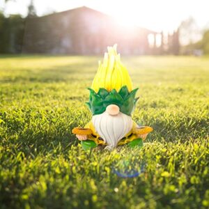 LA JOLIE MUSE Newest Garden Decor, Garden Gnomes, Upgraded Sunflower Solar Gnomes, Outdoor Decoration for Patio Yard Lawn, Housewarming Garden Gifts