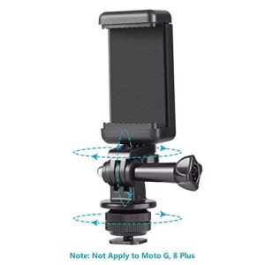 PellKing Hot Shoe Mount Adapter Kit, Phone Holder for DSLR Camera Action Camera GoPro Hero 9 8 7 6 5, Akaso,DJI OSMO Action (hot Shoe Phone Mount)