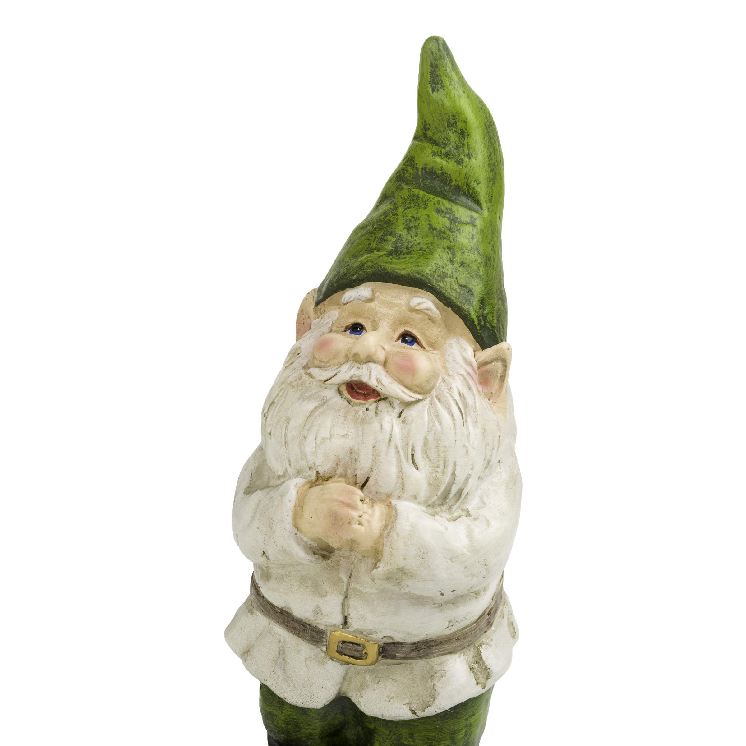 Alpine Corporation 12" Tall Outdoor Garden Gnome Folding Hands Yard Statue Decoration