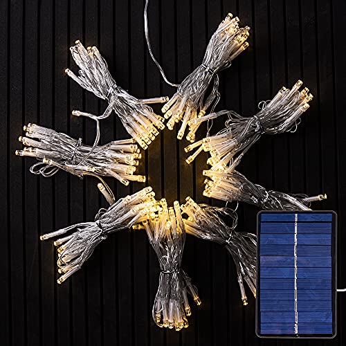 Patio Umbrella Lights, Solar Waterproof Umbrella String Lights with 360 Warm White LED, Fairy String Lights Perfect for Umbrella Outdoor Garden Decor, Home Garden Wedding Party Christmas