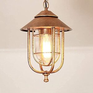 american waterproof iron art vintage hanging lamp e27 outdoor light courtyard garden pendant lamp corridor balcony lamp outdoor villa headlight glass lantern pendant light