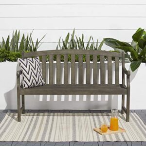 vifah renaissance outdoor patio 5-foot hand-scraped wood garden bench