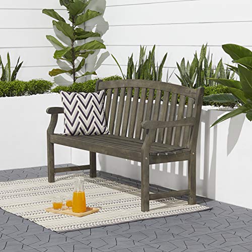 Vifah Renaissance Outdoor Patio 5-Foot Hand-Scraped Wood Garden Bench