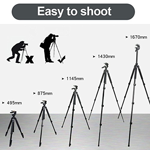 Gosky Tripod -Travel Portable Tripod for Spotting scopes, Binoculars, camcorders, or SLR Cameras (Pro Tripod (61-inch))