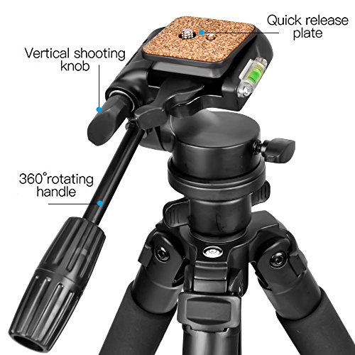 Gosky Tripod -Travel Portable Tripod for Spotting scopes, Binoculars, camcorders, or SLR Cameras (Pro Tripod (61-inch))