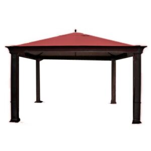 garden winds replacement canopy top cover for tiverton series 3 gazebo – riplock 350 – cinnabar