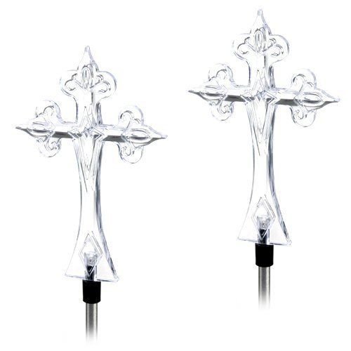 Unido Box Cross Solar Garden Stake Light LED Color-Changing, Set of 2