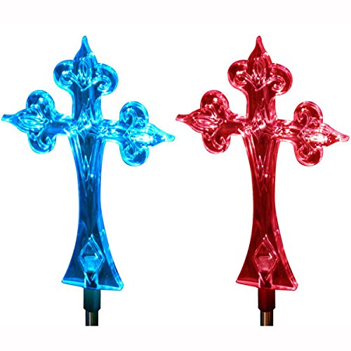 Unido Box Cross Solar Garden Stake Light LED Color-Changing, Set of 2