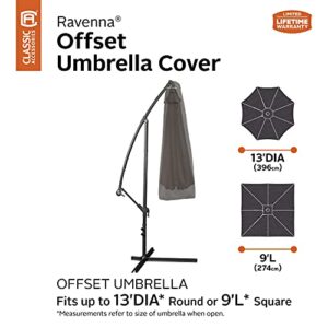 Classic Accessories Ravenna Water-Resistant 13 Foot Offset Patio Umbrella Canopy Cover, Patio Furniture Covers