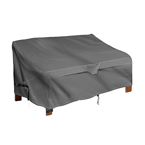 iKover Patio Couch Loveseat Cover, Heavy Duty Patio Furniture Covers, 100% Waterproof Outdoor Sofa Cover, Provide a Great Fit and All Weather Protection, (Grey,90 Inch)