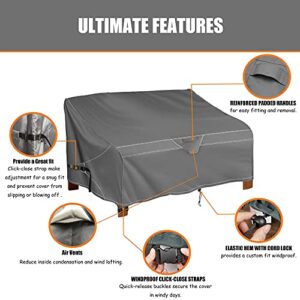 iKover Patio Couch Loveseat Cover, Heavy Duty Patio Furniture Covers, 100% Waterproof Outdoor Sofa Cover, Provide a Great Fit and All Weather Protection, (Grey,90 Inch)