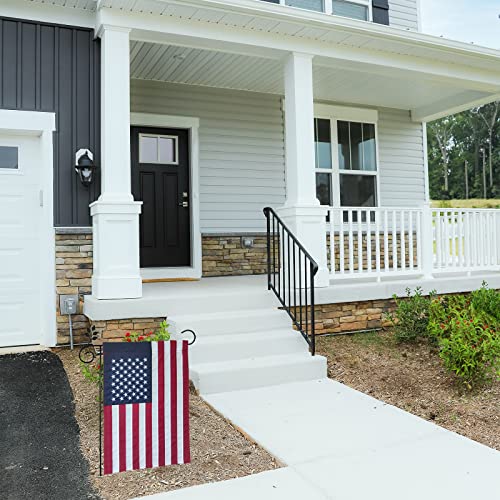 SYII American Garden Flag 12x18 Inch Made in USA, Embroidered Stars US Yard Flags for Lawn Patio 4th of July Patriotic Decor