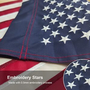 SYII American Garden Flag 12x18 Inch Made in USA, Embroidered Stars US Yard Flags for Lawn Patio 4th of July Patriotic Decor