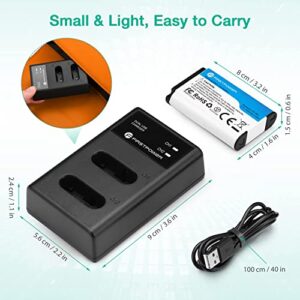 FirstPower NP-BX1 Battery 2-Pack and USB Dual Charger for Sony ZV-1 Sony Cyber-Shot DSC-RX100,DSC-RX100 II,DSC-RX100M II,DSC-RX100 III,DSC-RX100 IV,DSC-RX100 V/VII and Other Models