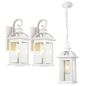 darkaway outdoor wall lights fixtures 2 pack with outdoor pendant light for porch, patio, garden